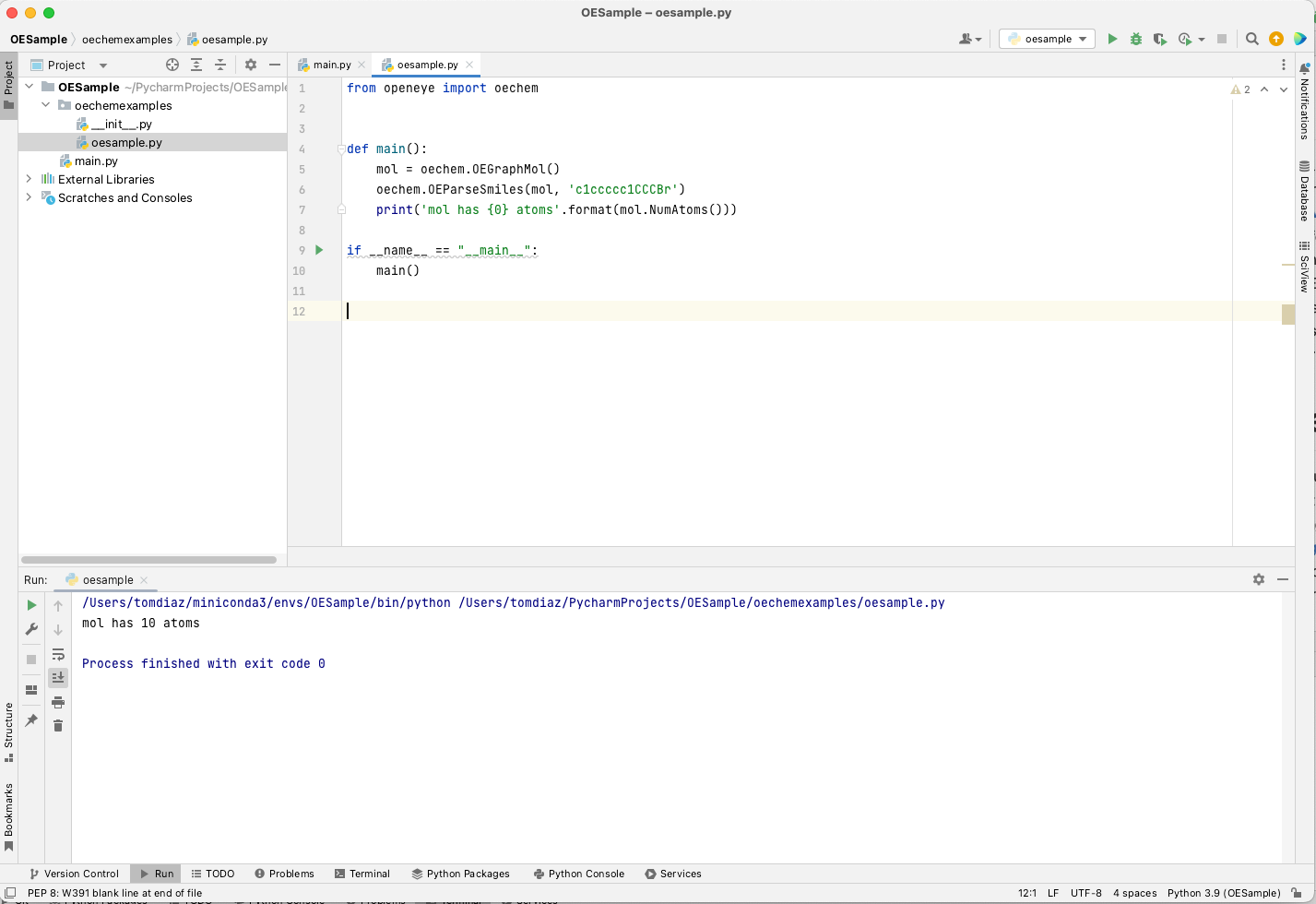 How To Develop With The OpenEye Python Toolkit In PyCharm Toolkits 